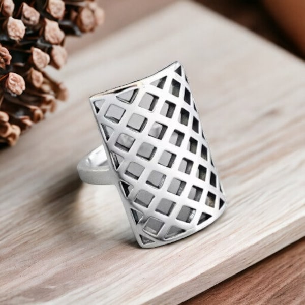 Hollow Silver Ring - Etsy