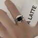 Black Christal Ring Sterling Silver Vintage Style Statement Ring Black ...