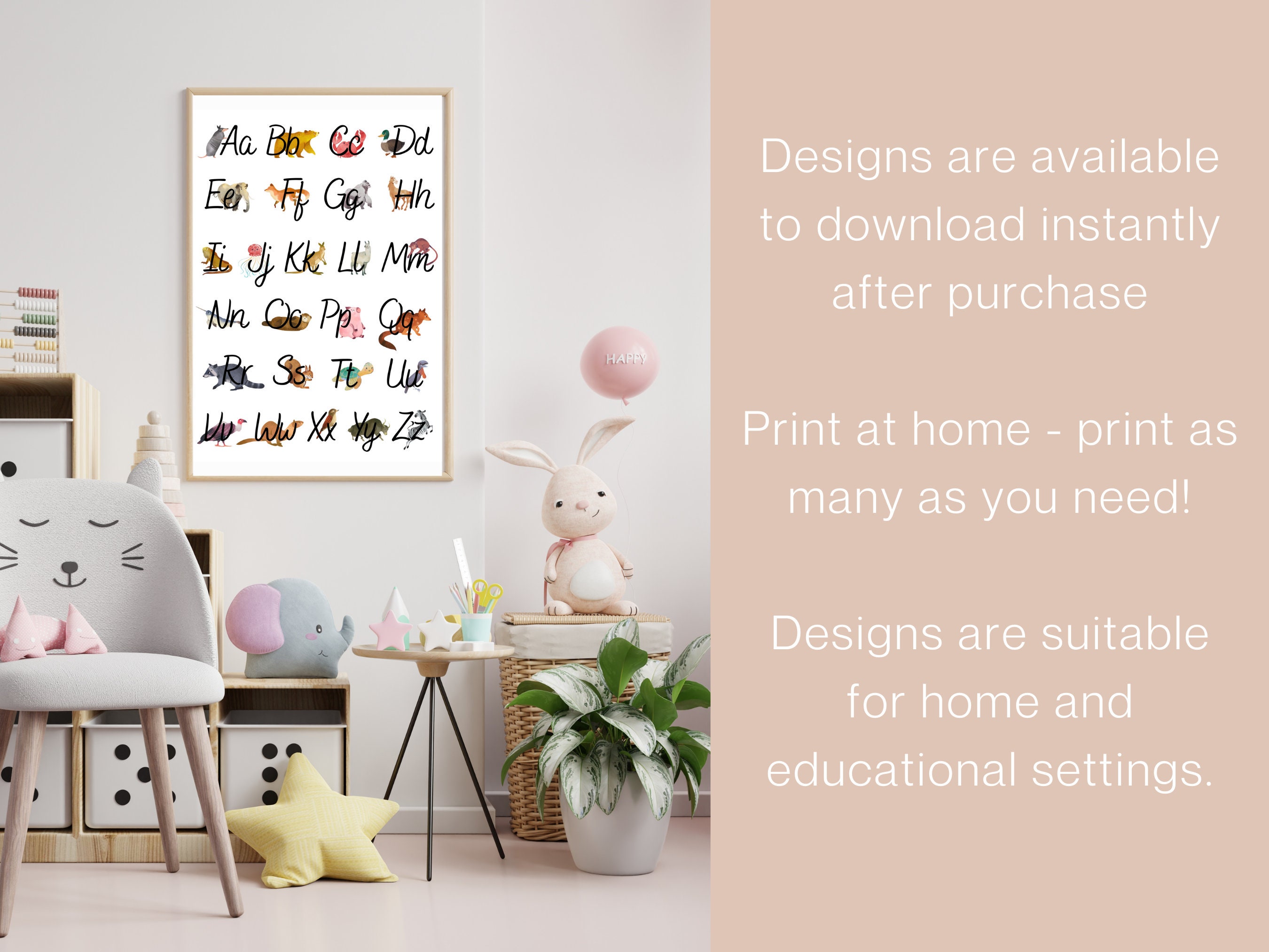 Printable Animal Alphabet Bundle Alphabet Decor Bundle - Etsy