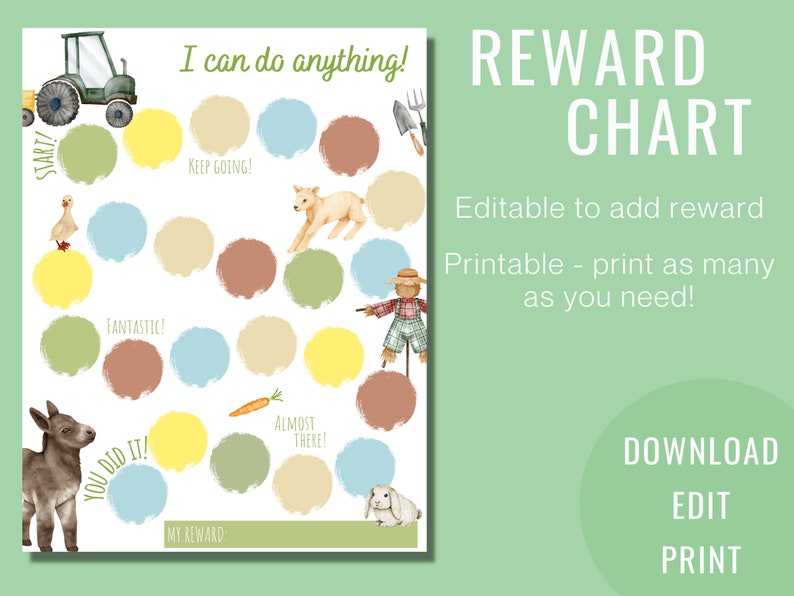 Printable Farmyard Reward Chart | Kids Behaviour Chart | Sticker Reward ...