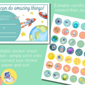 Printable Space Reward Chart | Kids Behaviour Chart | Sticker Reward ...