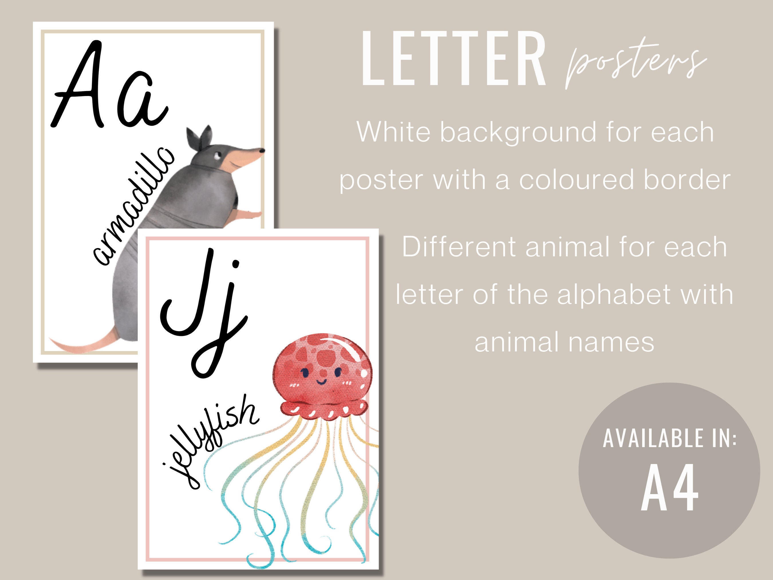 Printable Animal Alphabet Bundle | Alphabet Decor Bundle | Flashcards ...