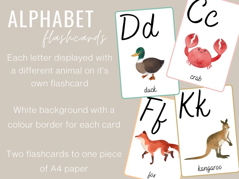 Printable Animal Alphabet Bundle | Alphabet Decor Bundle | Flashcards ...