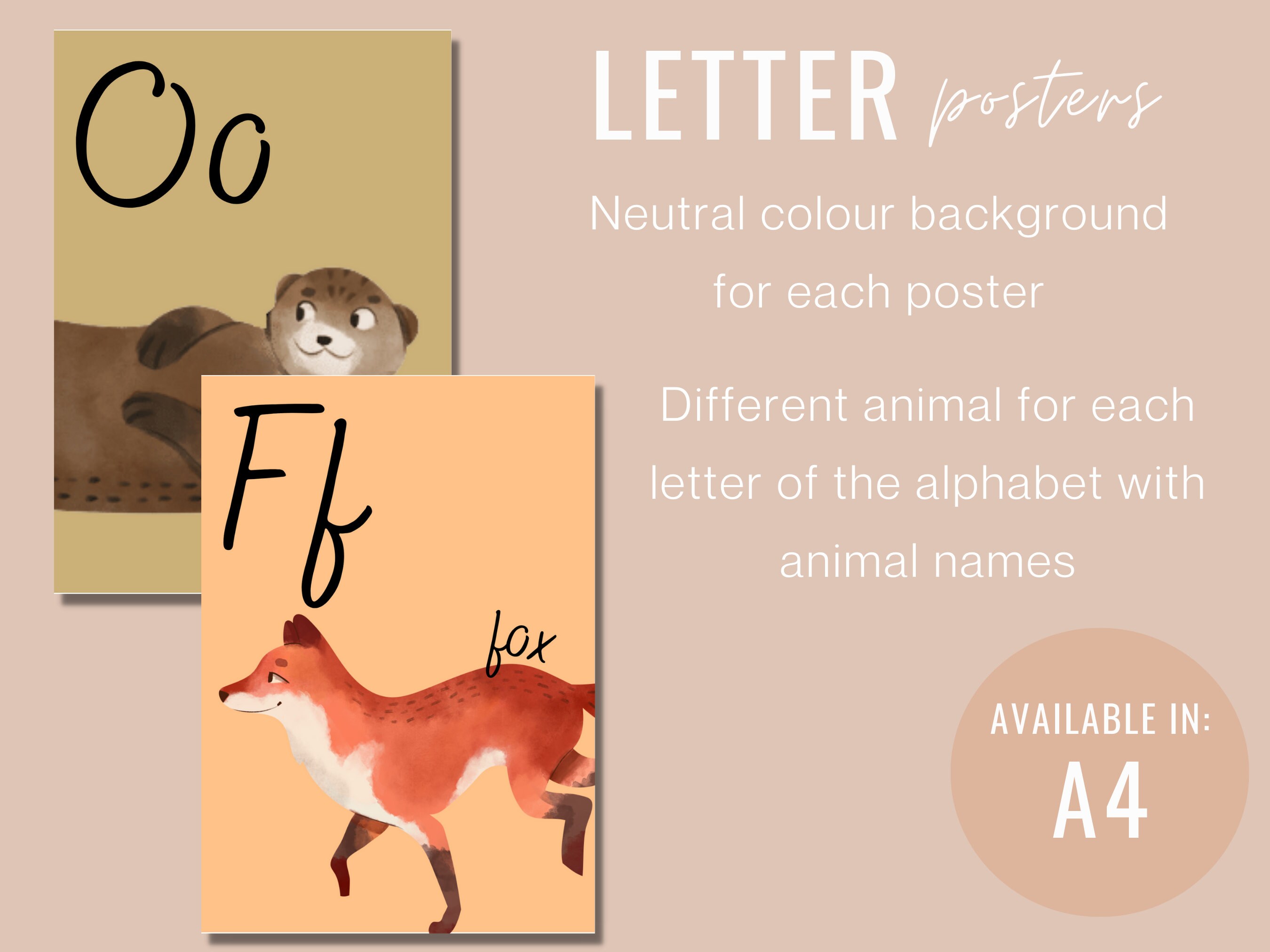 Printable Animal Alphabet Bundle Alphabet Decor Bundle - Etsy