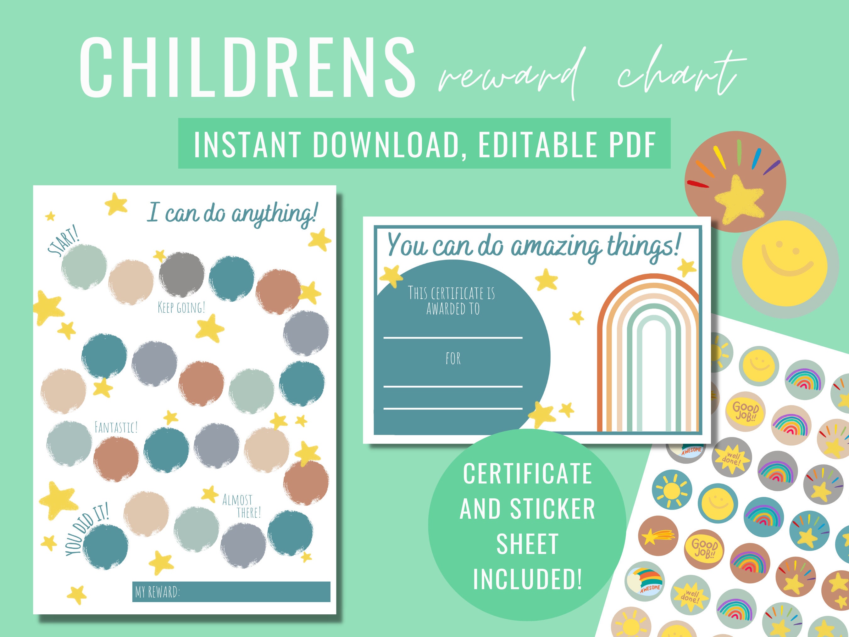 Printable Children's Reward Chart | Kids Behaviour Chart | Sticker ...
