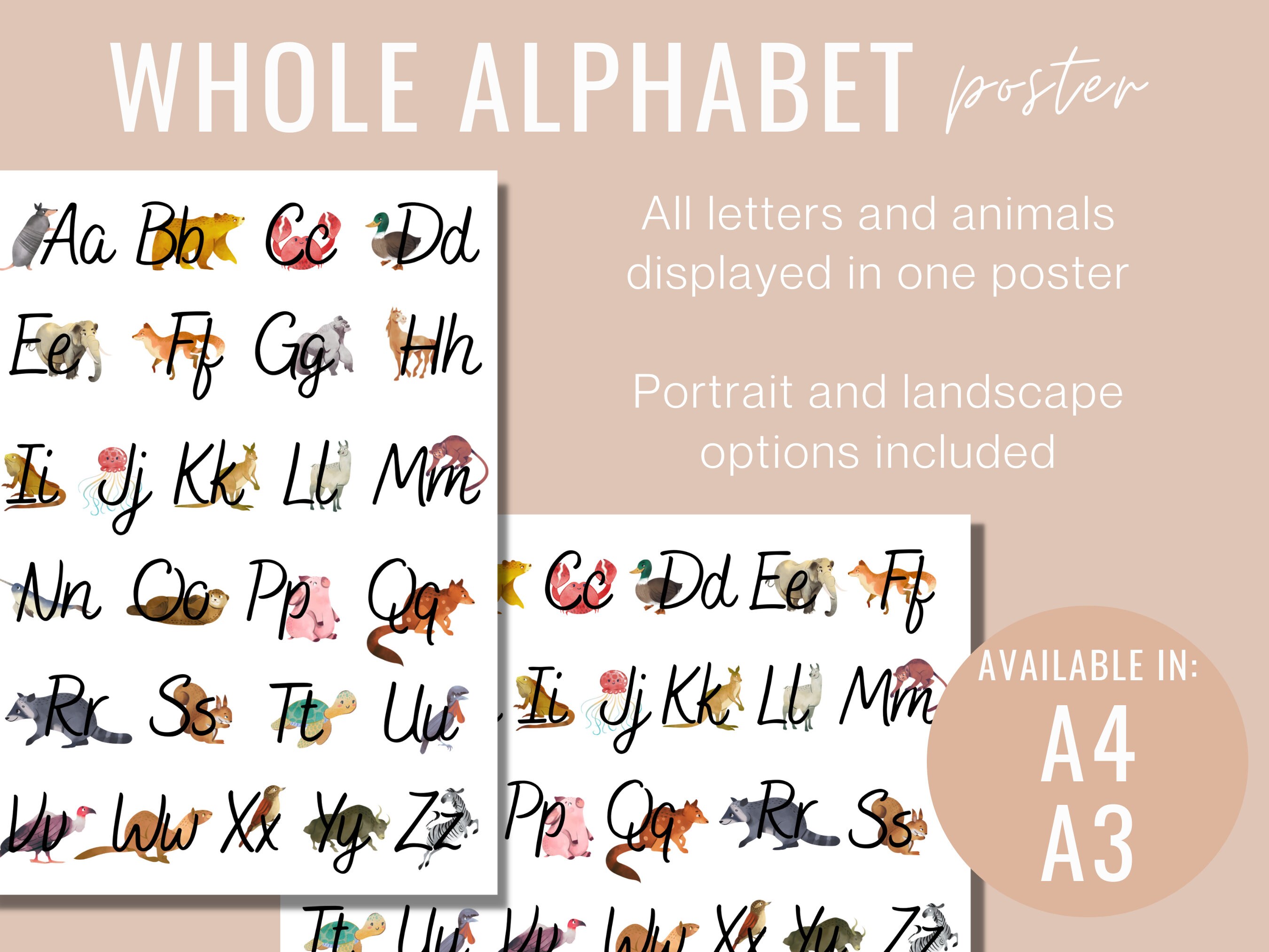 Printable Animal Alphabet Bundle Alphabet Decor Bundle - Etsy