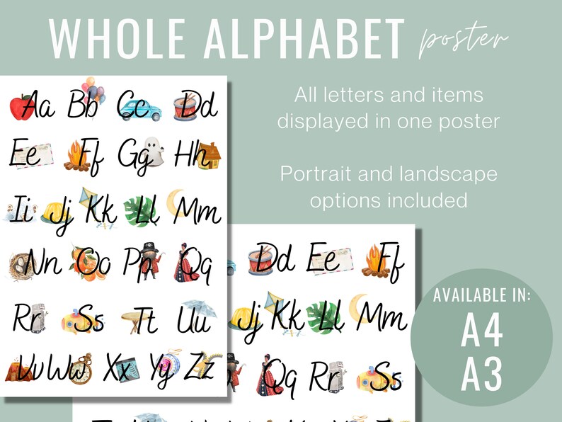 Printable Alphabet Bundle Alphabet Decor Bundle Alphabet - Etsy