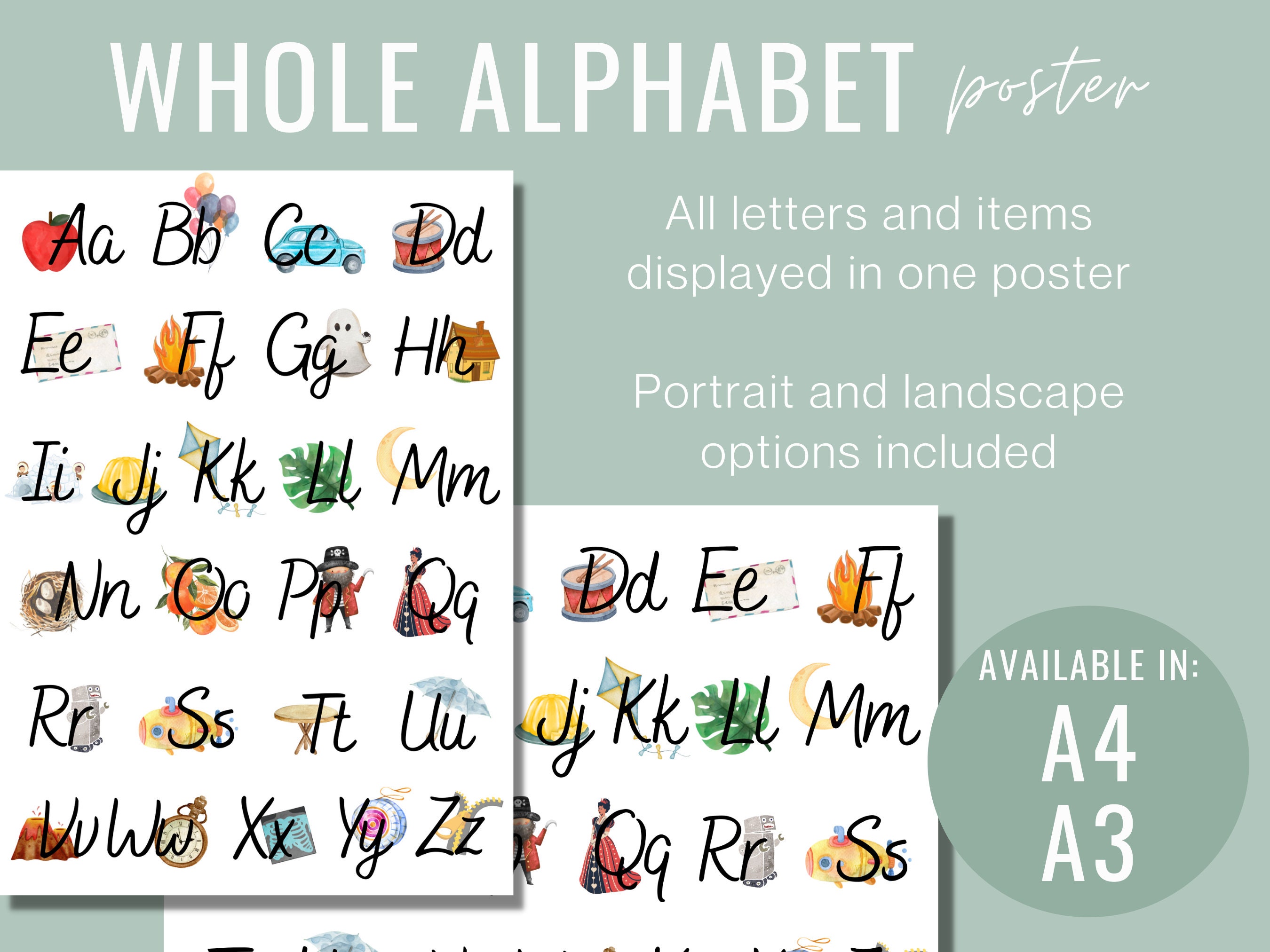 Printable Alphabet Bundle Alphabet Decor Bundle Alphabet - Etsy