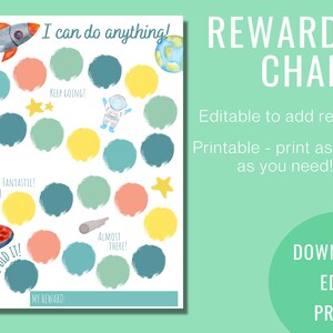 Printable Space Reward Chart | Kids Behaviour Chart | Sticker Reward ...