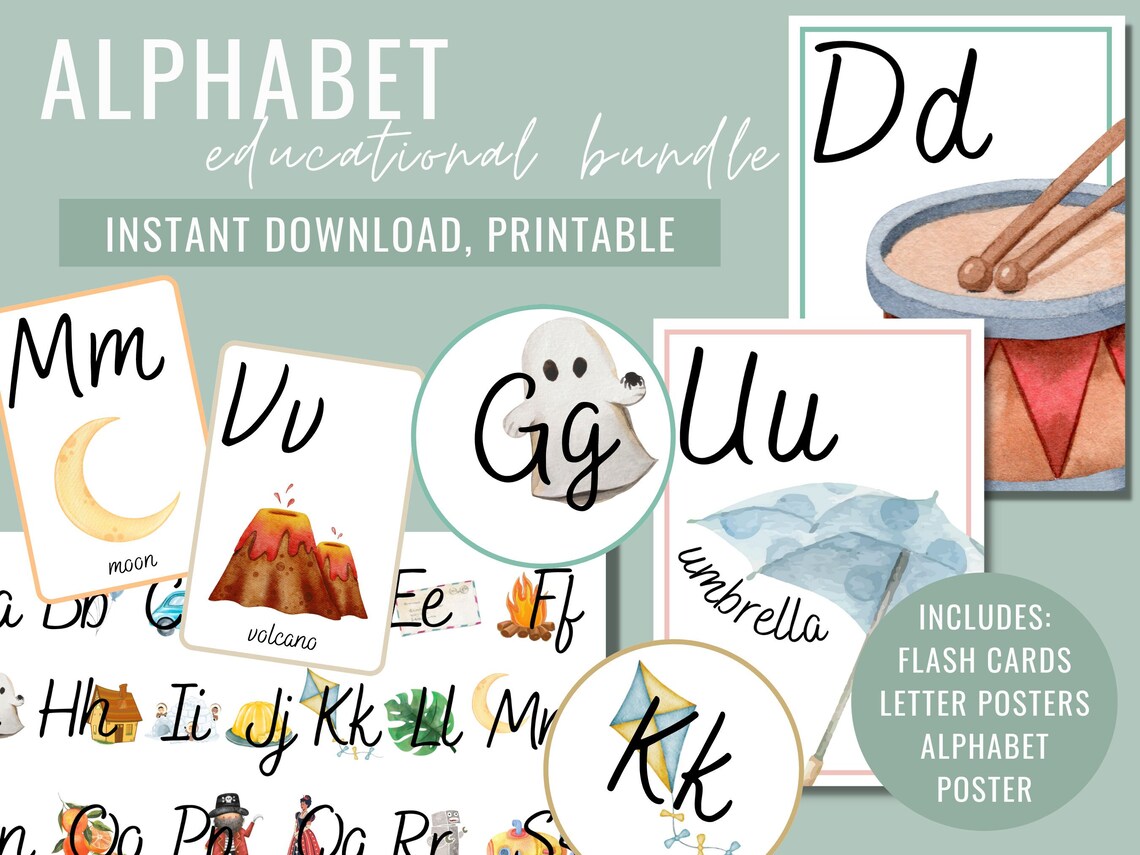 Printable Alphabet Bundle Alphabet Decor Bundle Alphabet - Etsy