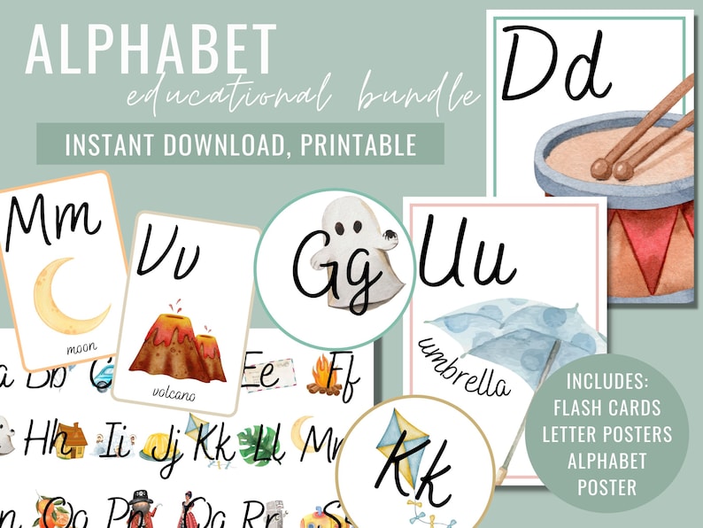 Printable Alphabet Bundle Alphabet Decor Bundle Alphabet - Etsy