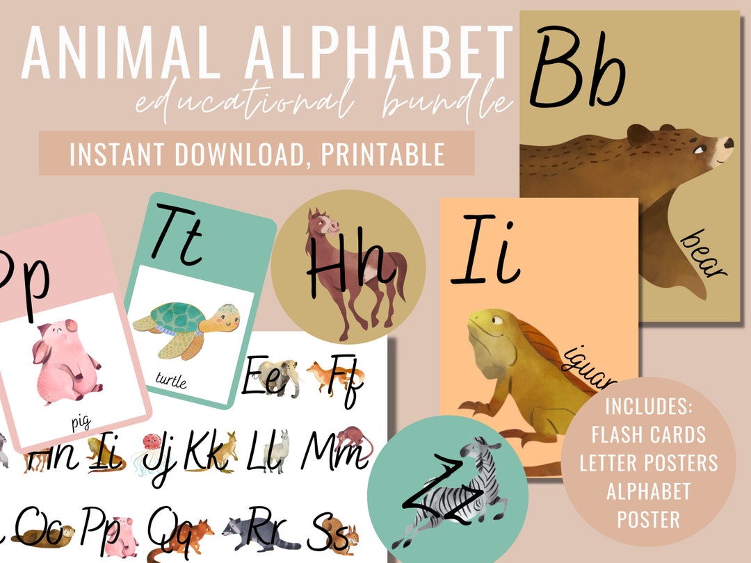 Printable Animal Alphabet Bundle | Alphabet Decor Bundle | Alphabet ...