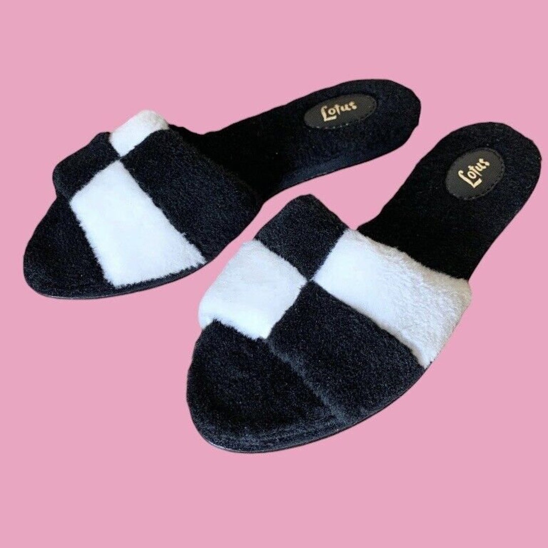 Vintage Mule Slippers 1960's 70's British Made Lotus Size 6 Small - Etsy