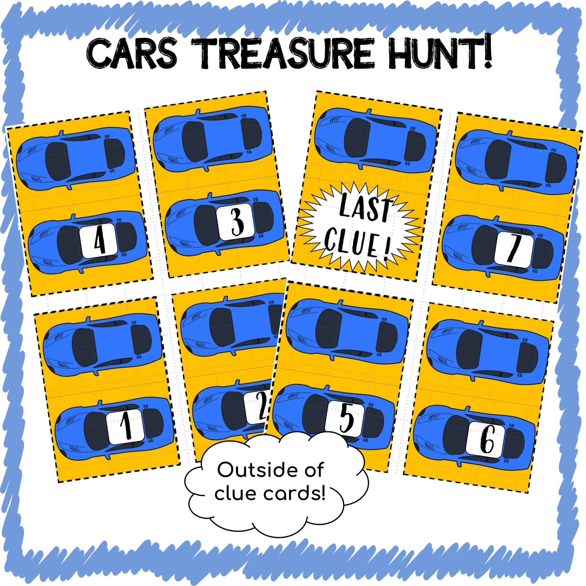 Cars Treasure Hunt Clues - Kids Birthday Activity - Treasure Hunt ...