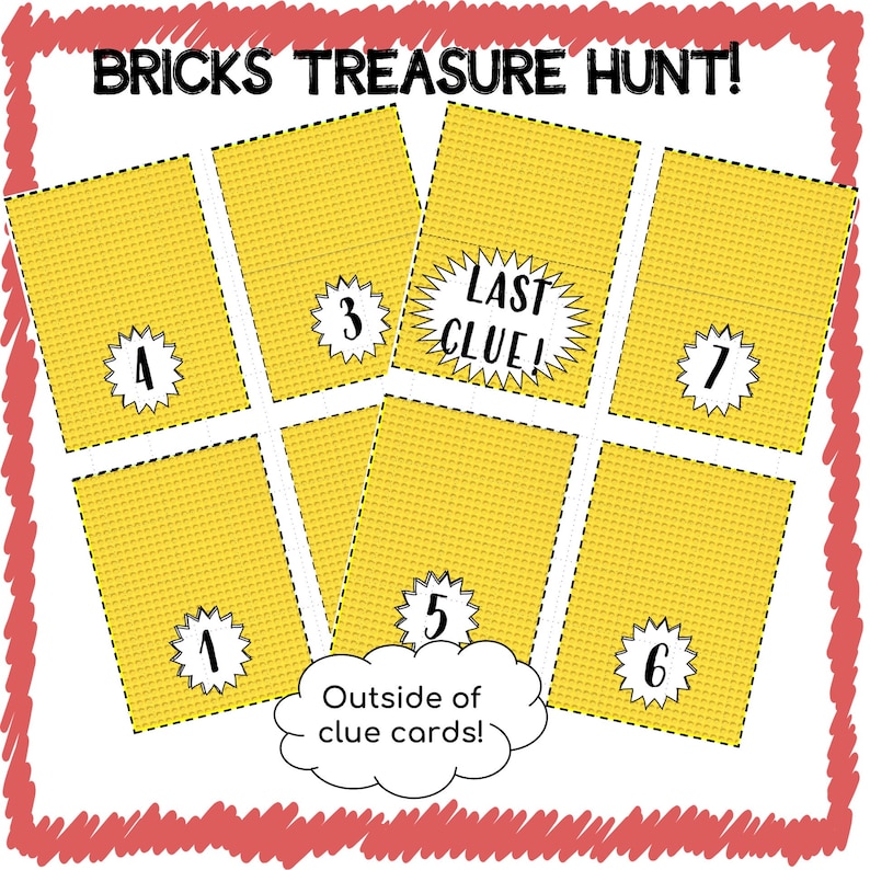 Bricks Treasure Hunt Clues - Kids Birthday Activity - Treasure Hunt ...
