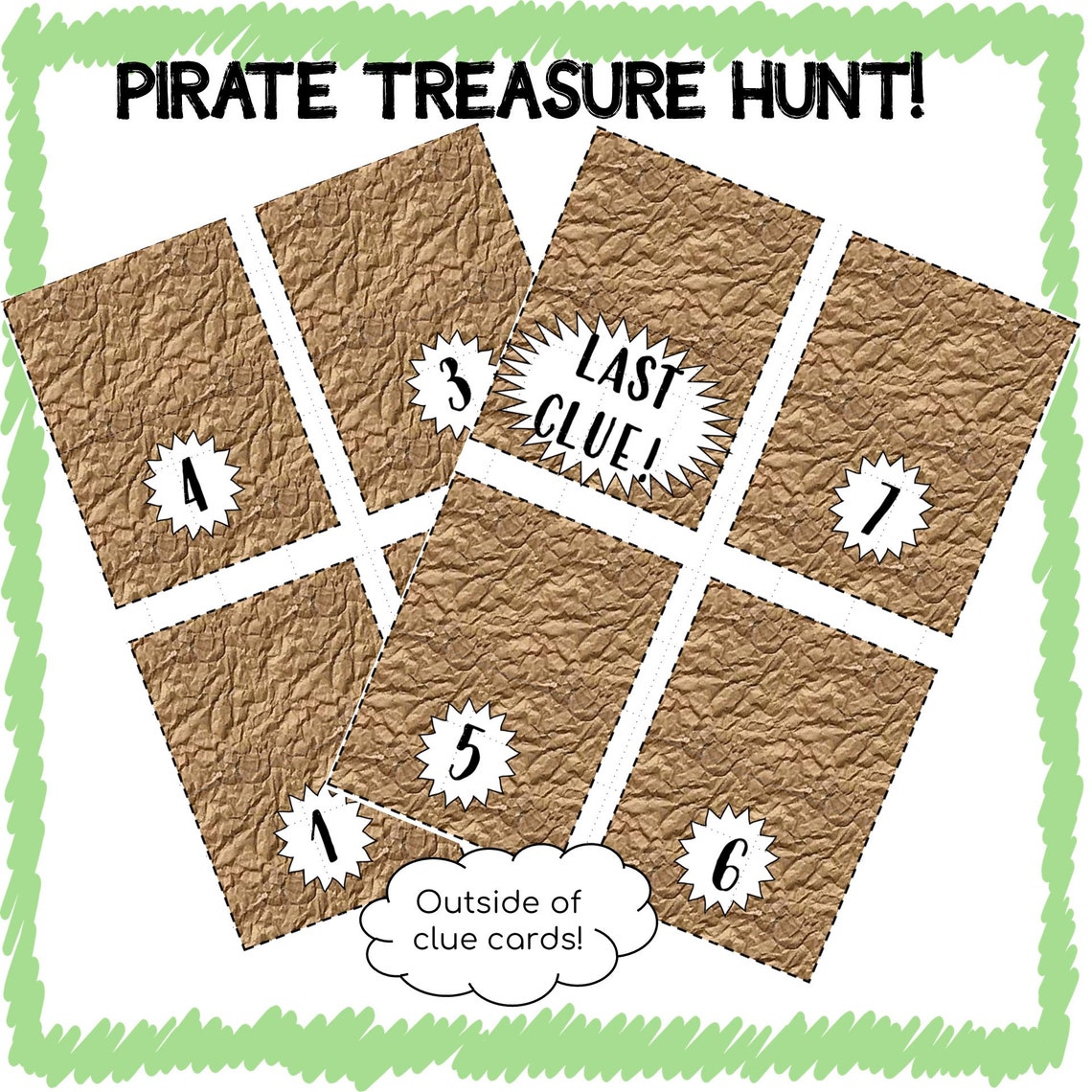 Pirate Birthday Treasure Hunt Clues - Kids Birthday Activity - Treasure ...