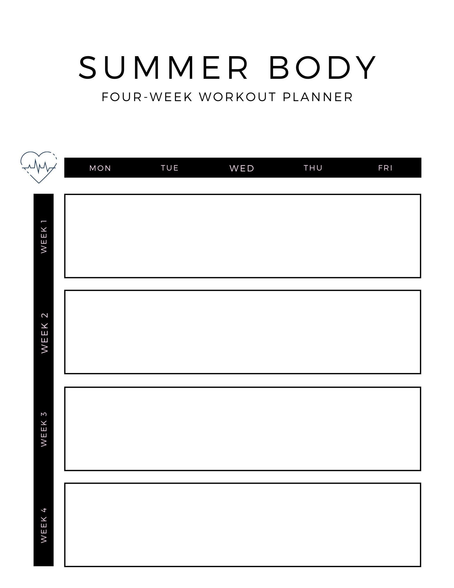 Customize a Four-week Workout Plan - Etsy