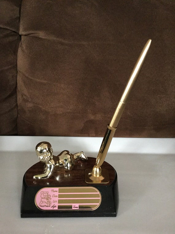 Personalized Baby Trophy Pen Set - Etsy