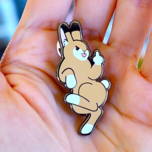 Rude Bunny Enamel Pin - Etsy