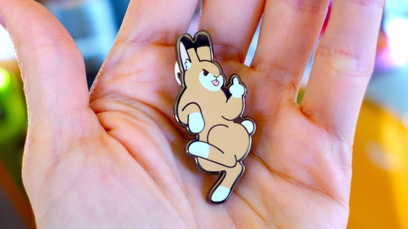 Rude Bunny Enamel Pin - Etsy