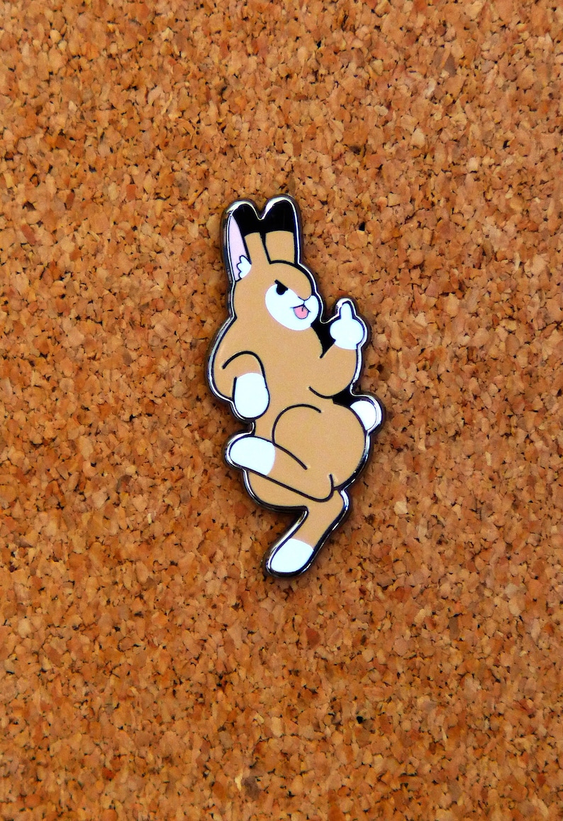 Rude Bunny Enamel Pin - Etsy