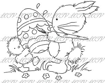 Bunny Digital Stamp | Etsy