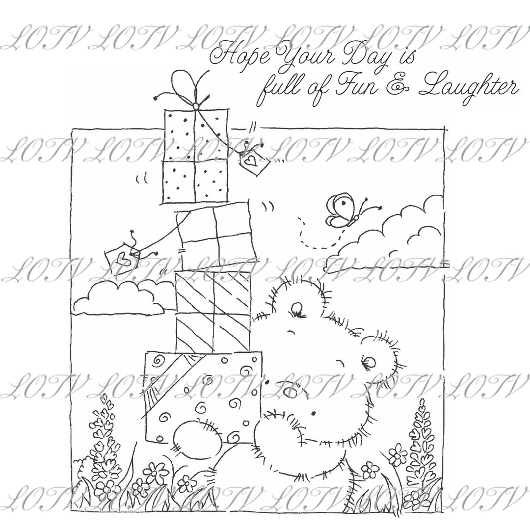 Lotv Digi Stamp IH Fun and Laughter JPEG Bear Digital - Etsy