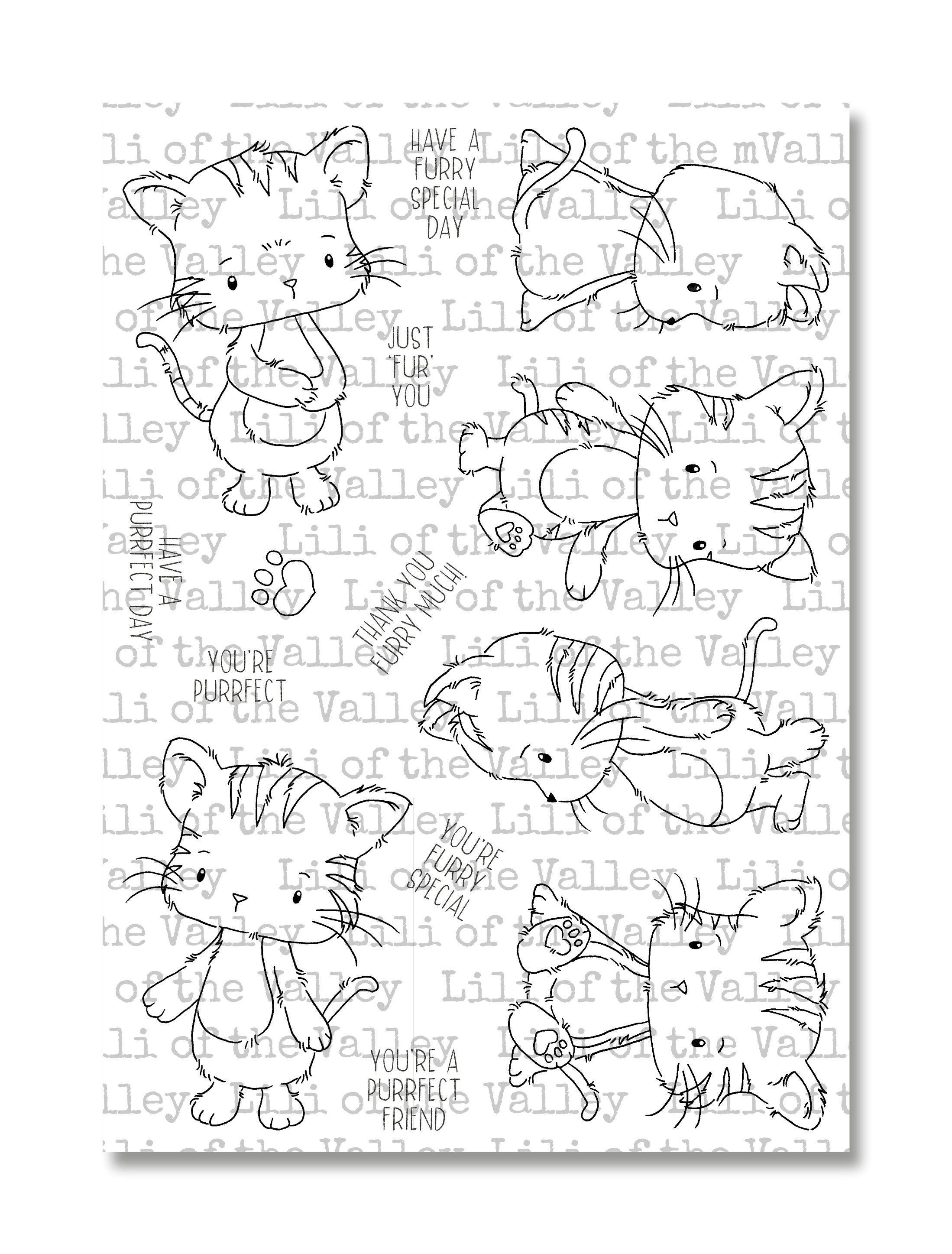 Purrfect A5 Stamp Set - Etsy