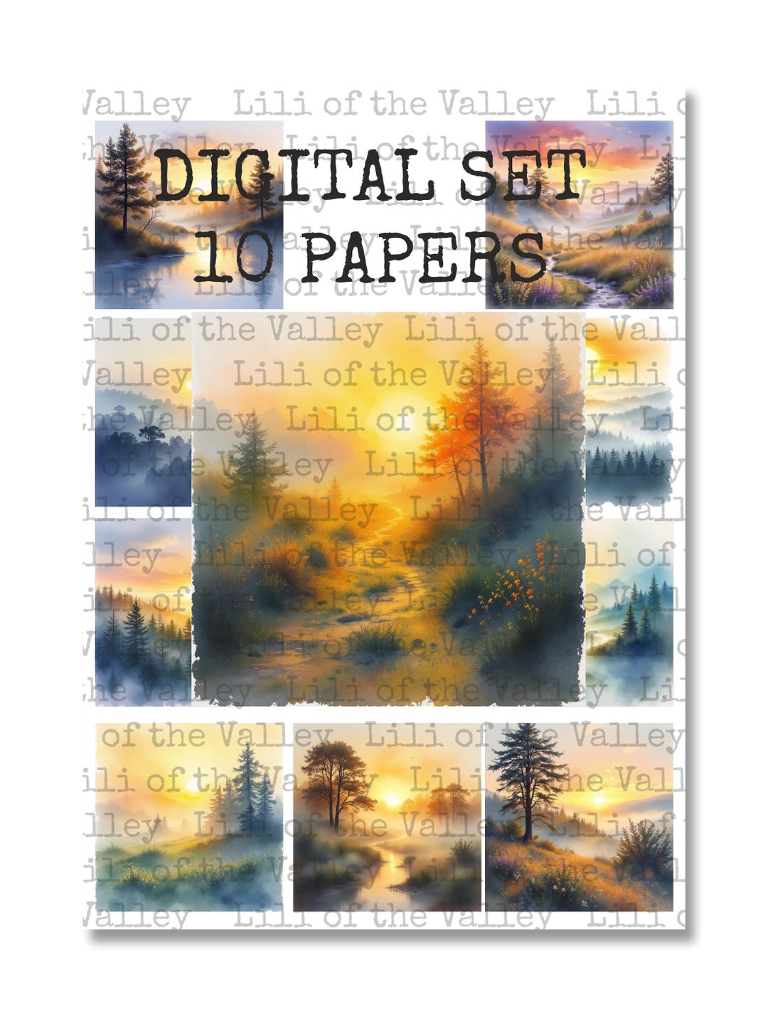 LOTV Digi Backing Paper Set - Sunrise - Etsy