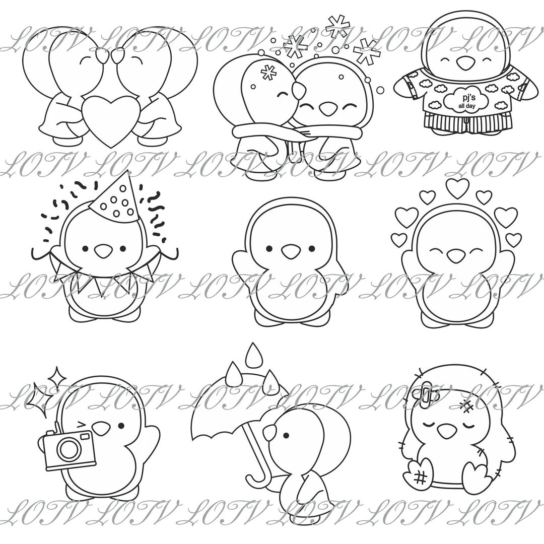 Lotv Digi Stamps All Occasions Penguins Set Pngs, Transparent, Digital ...