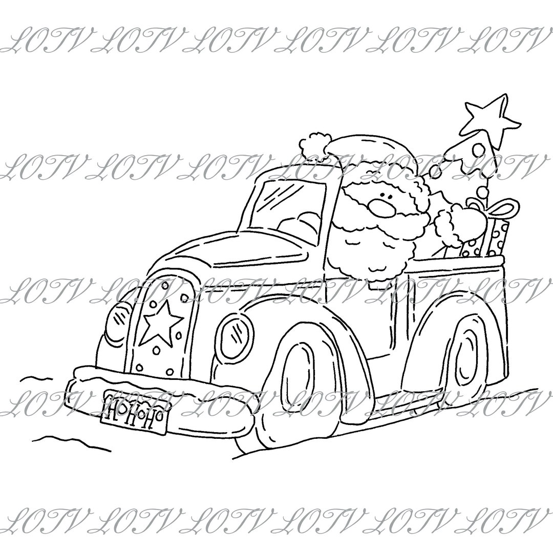 LOTV Digi Stamp - Santa's Truck, JPEG - Etsy