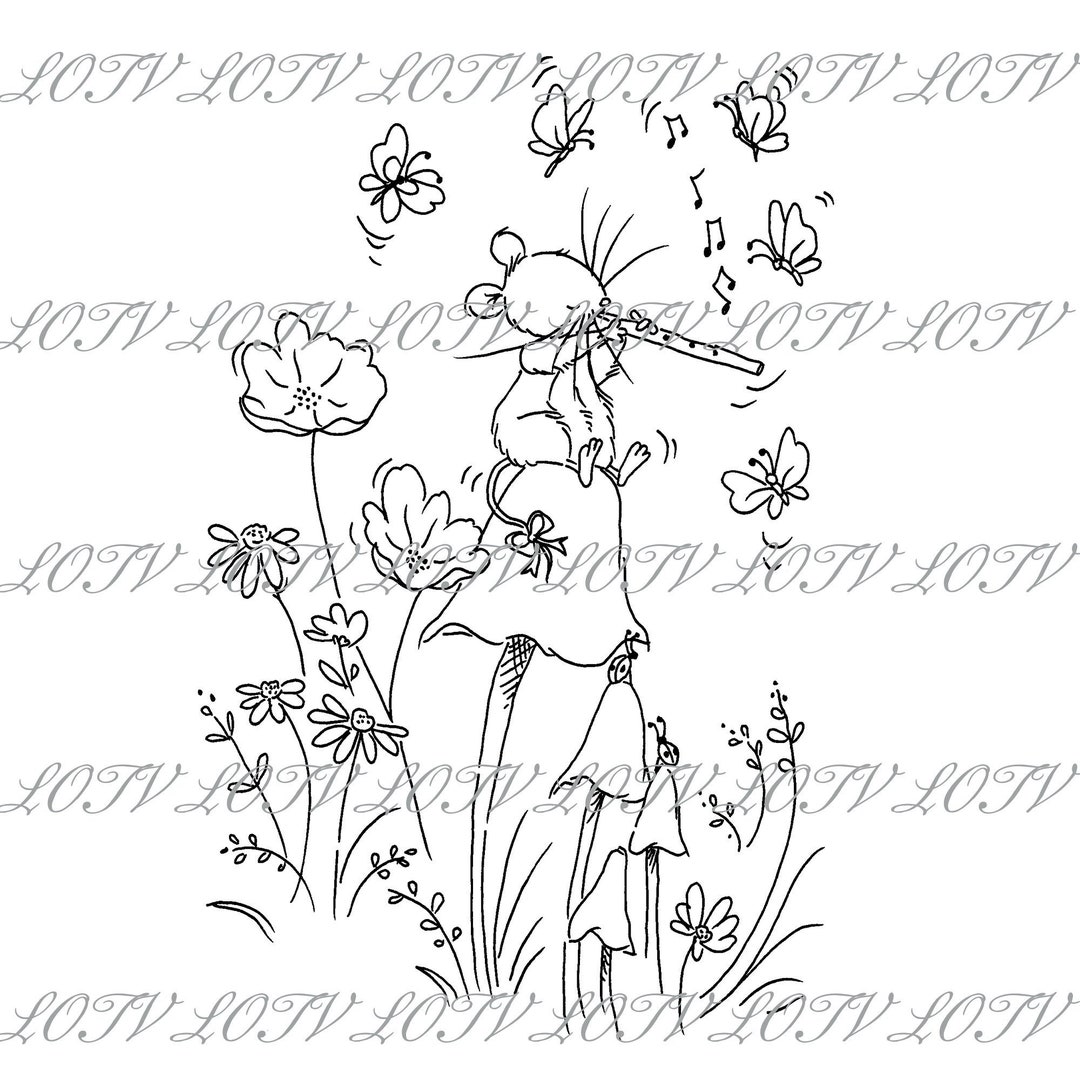 LOTV Digi Stamp - Magical Flute, JPEG, Cute, Mouse, Birthday, Sweet ...