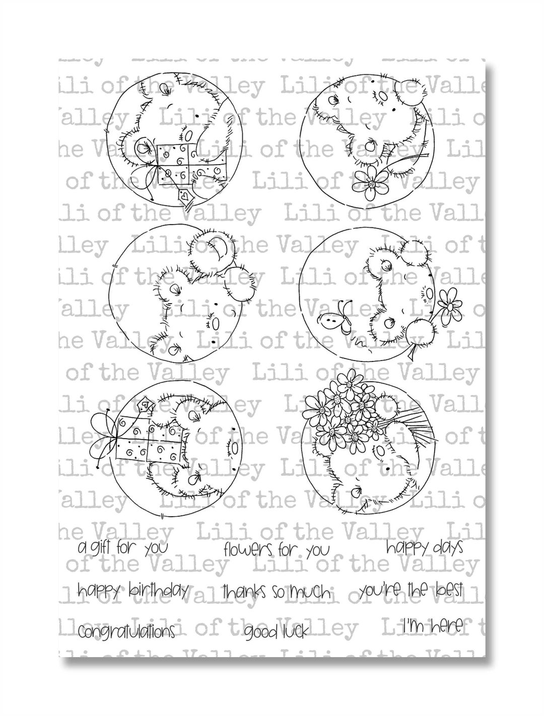 Bear Trios - A5 Stamp Set - Etsy
