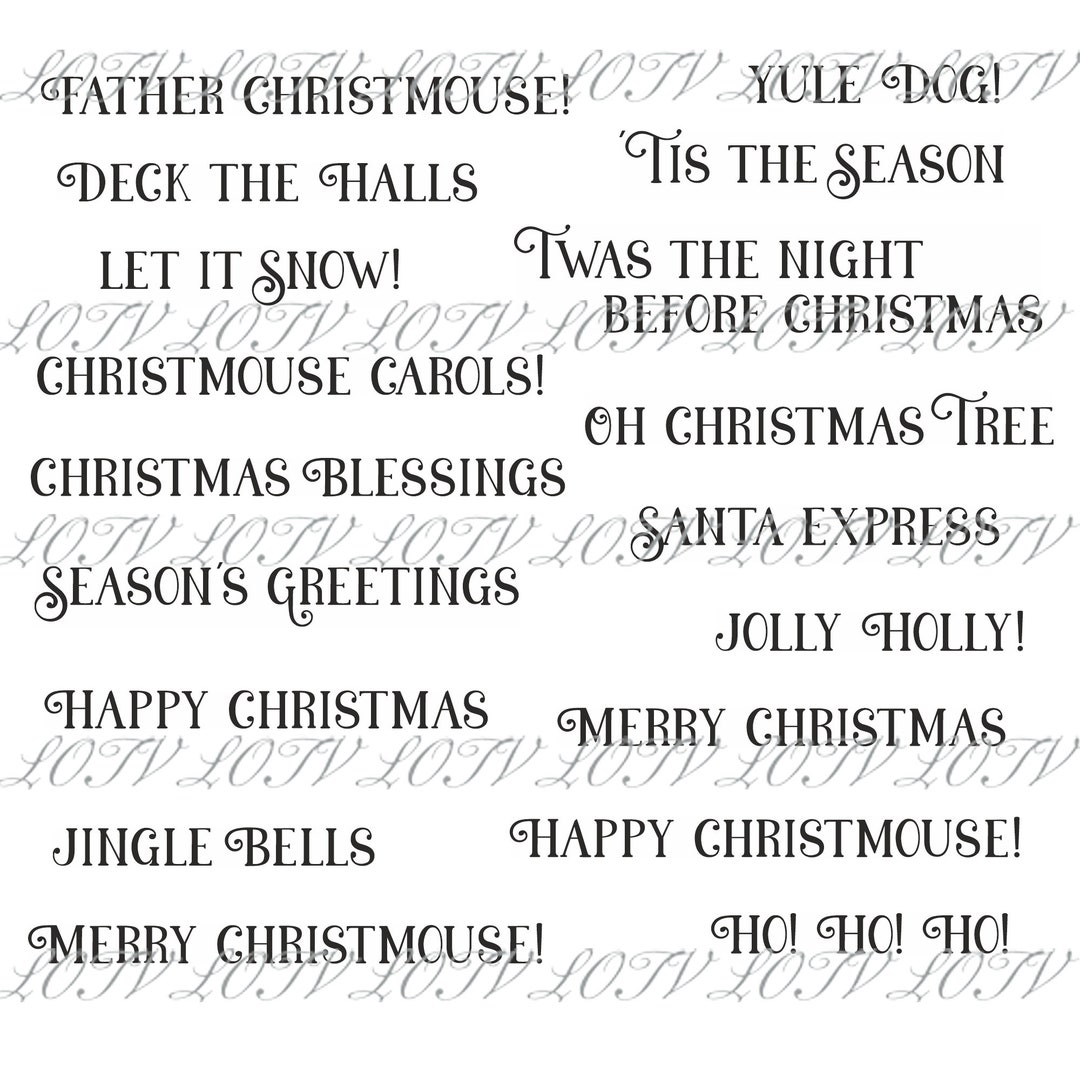 LOTV Digi Stamp Set Cute Christmas Sentiments Digital - Etsy