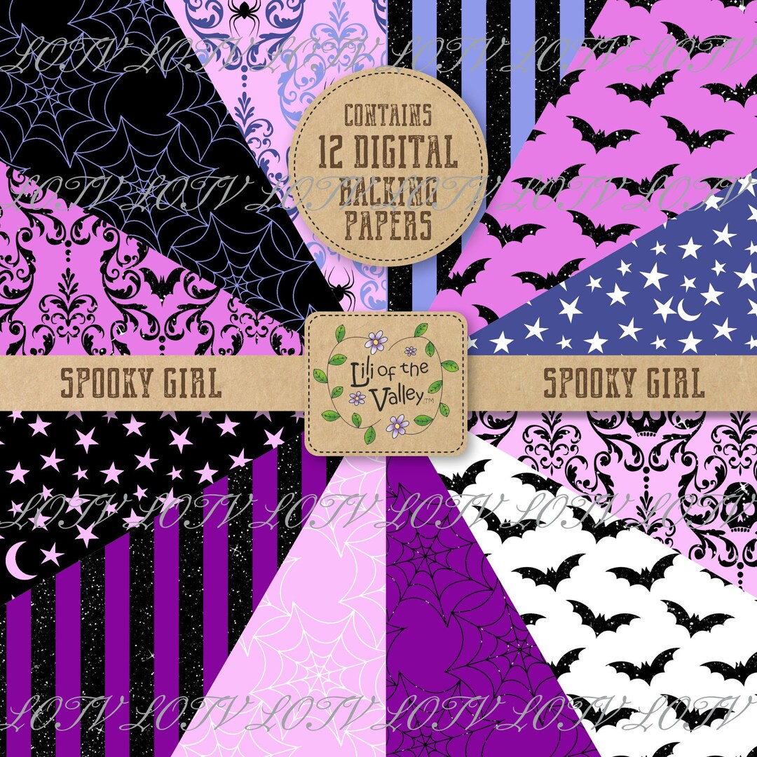 LOTV Backing Paper Set - KR - Spooky Girl, JPEG, Digital - Etsy