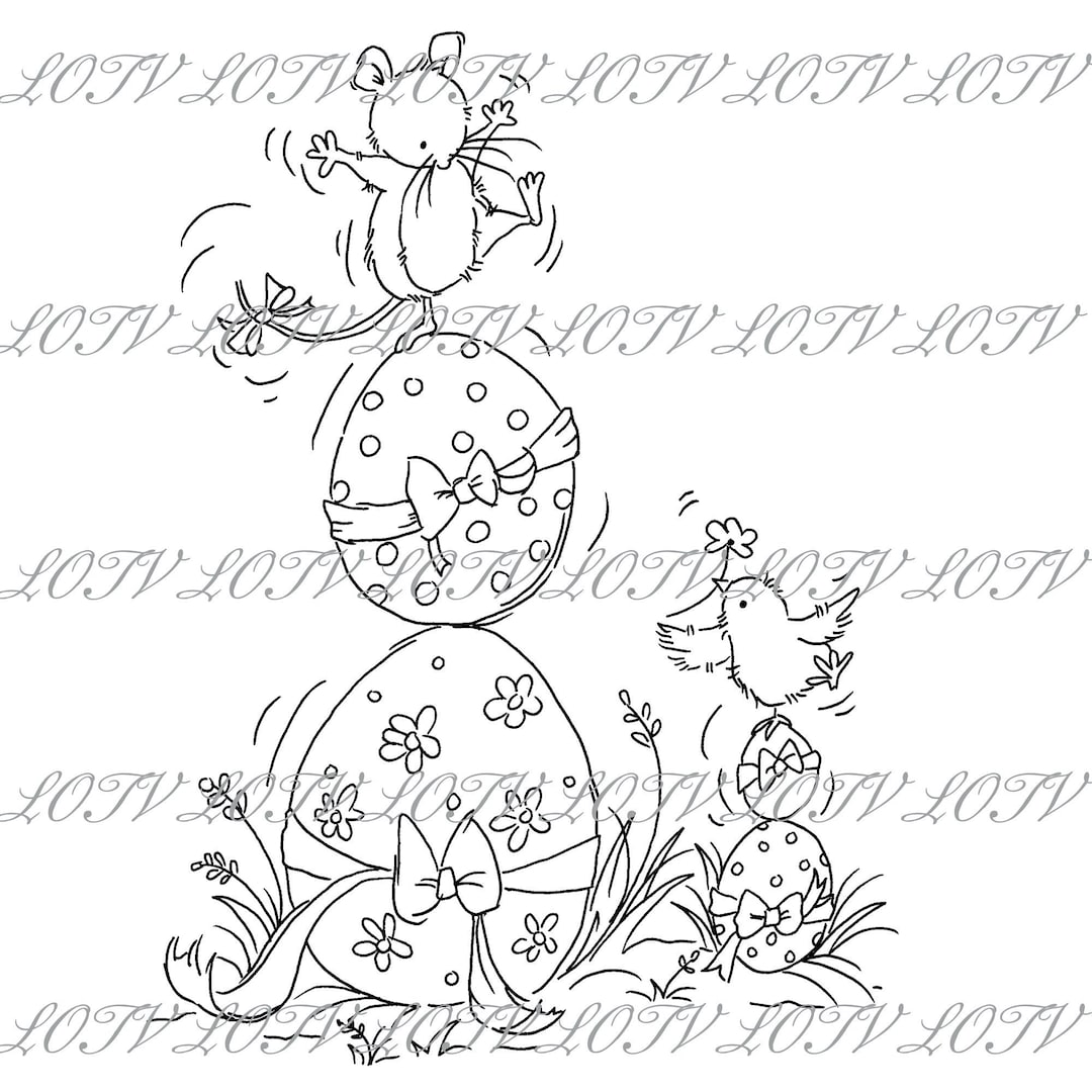 LOTV Digi Stamp - Easter Tricks, JPEG, Cute, Mouse, Bird, Easter ...