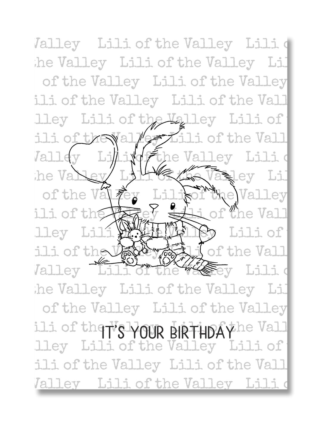 LOTV Digi Stamp Fluffy Kisses Balloon Bunny, Cute Bunny JPG - Etsy