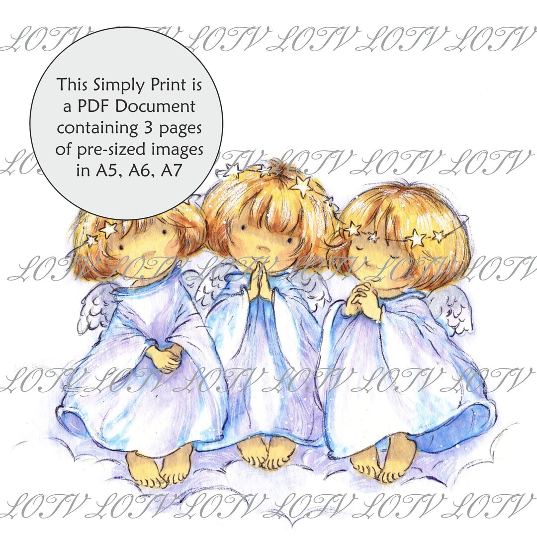 LOTV Full Colour Simply Print AS Three Little Angels, 3 Page PDF ...