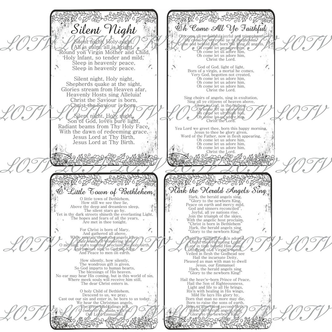 LOTV Digi Stamp Set - Christmas Carol Grunge Stamps, Digital - Etsy