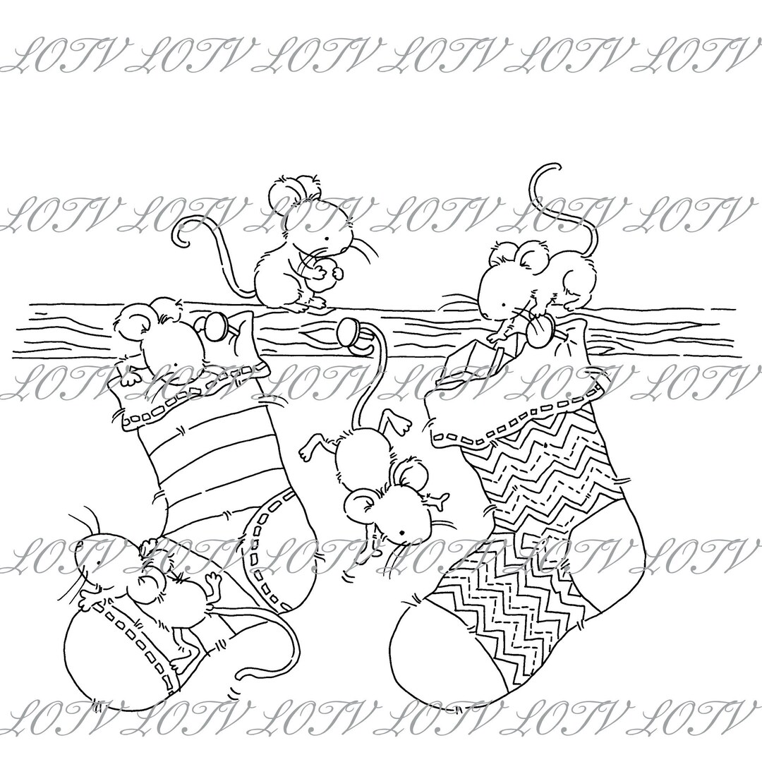 Lotv Digi Stamp KG Christmas Stocking Mice, Jpg, Christmas, Festive ...