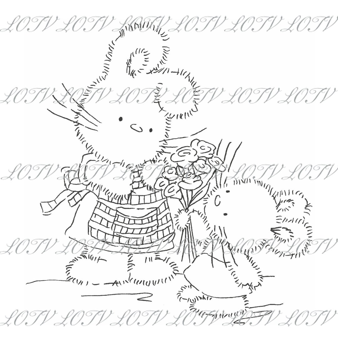 LOTV Digi Stamp - IH - Bunny Bouquet, JPEG, Bunny, Digital - Etsy