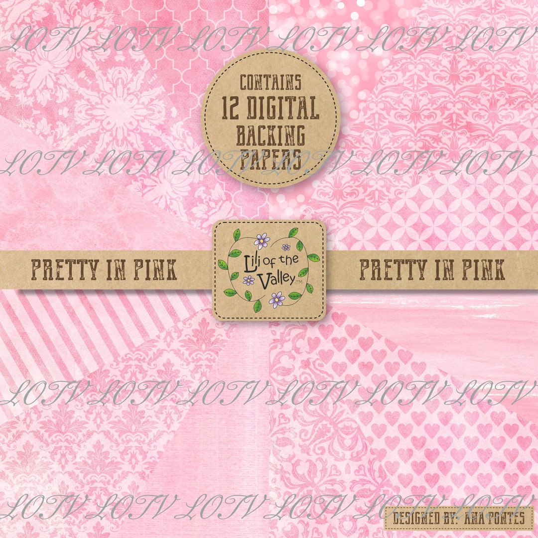 LOTV Backing Paper Set - AP - Pretty in Pink, JPEG, Digital - Etsy