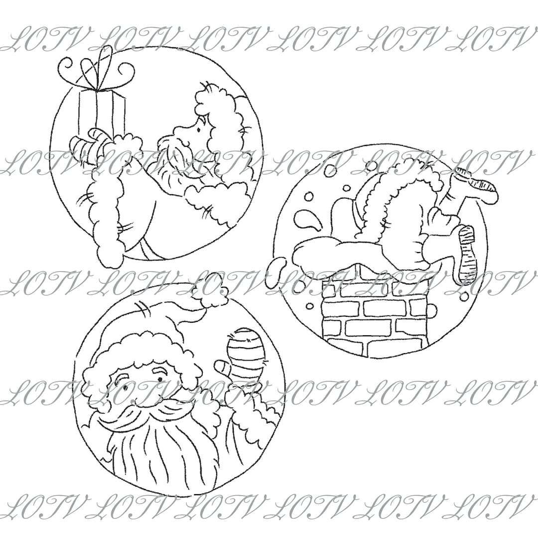 LOTV Digi Stamp - AS - Trio Santa, JPEG, Digital - Etsy