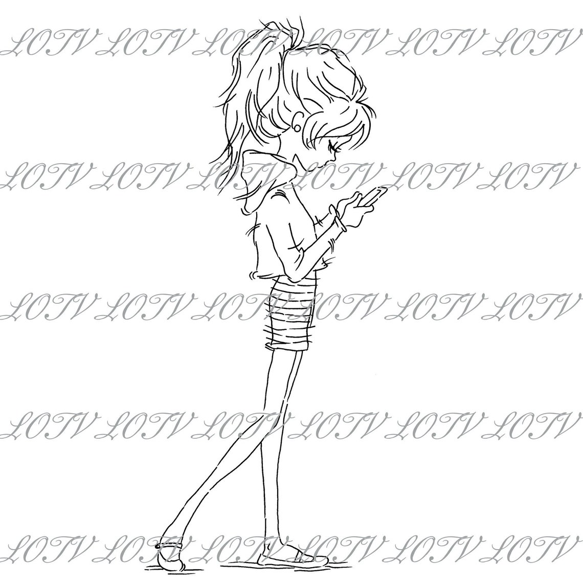 LOTV Digi Stamp - AS - Jasmine Phone - Etsy