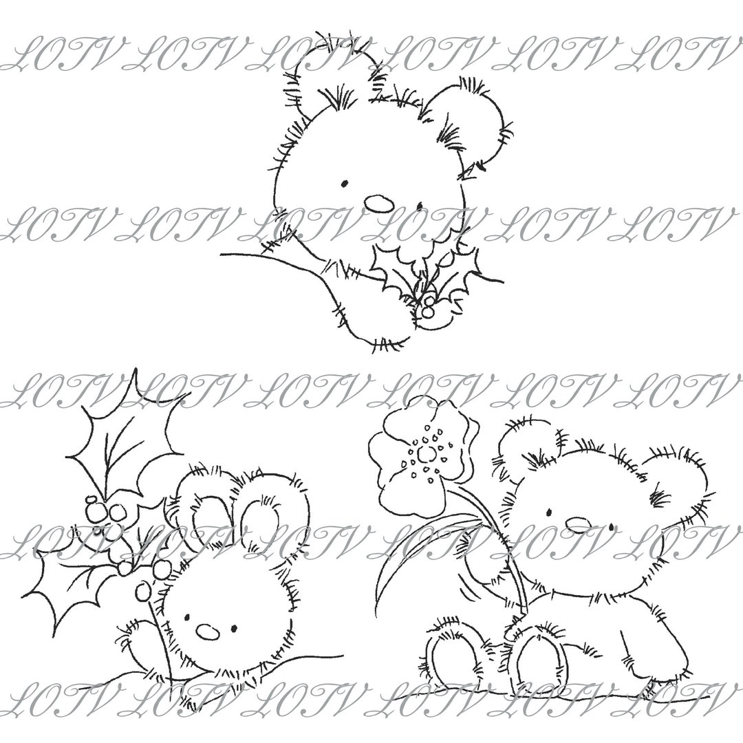 LOTV Digi Stamp - IH - Furry Festive Friends, 3 Digi Stamps, JPEG ...