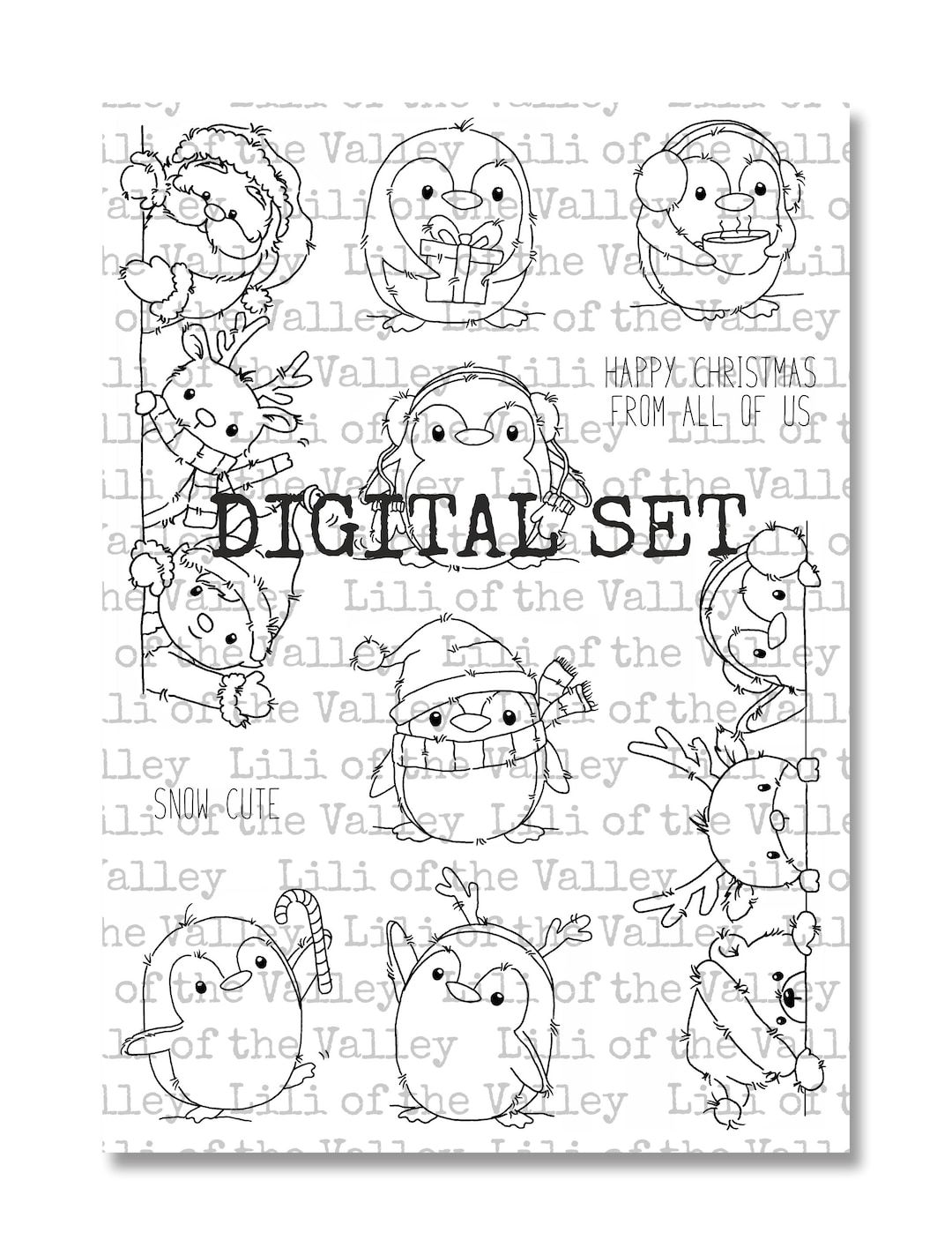 LOTV Digi Stamp Set- Snow Cute, Digital - Etsy