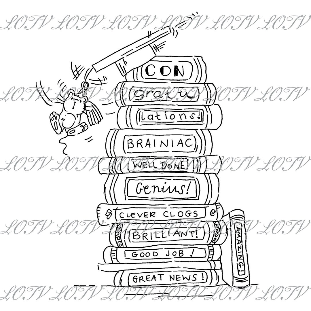 LOTV Digi Stamp GC Brainy Books JPEG Cute Mouse Exam - Etsy UK
