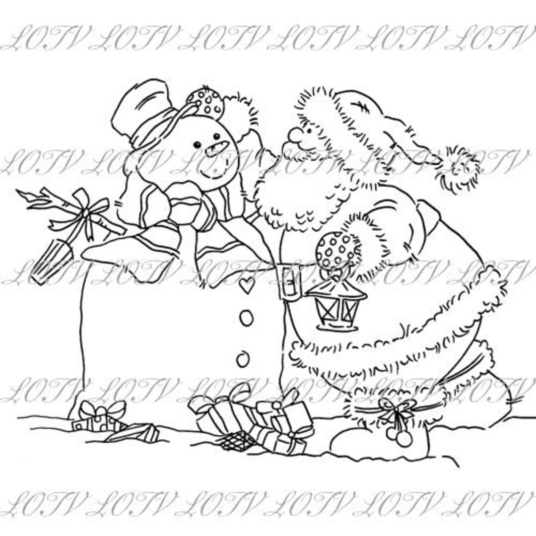 Lili of the Valley Digi Stamp Santa Snowman, JPEG, Digital - Etsy