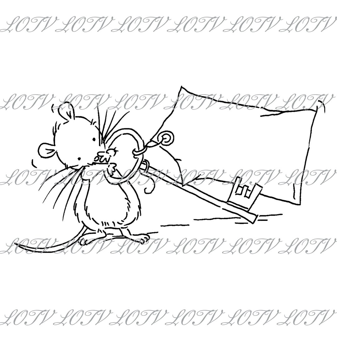 LOTV Digi Stamp - Little Mouse Key, JPEG, Cute, Mouse, Birthday, Sweet ...