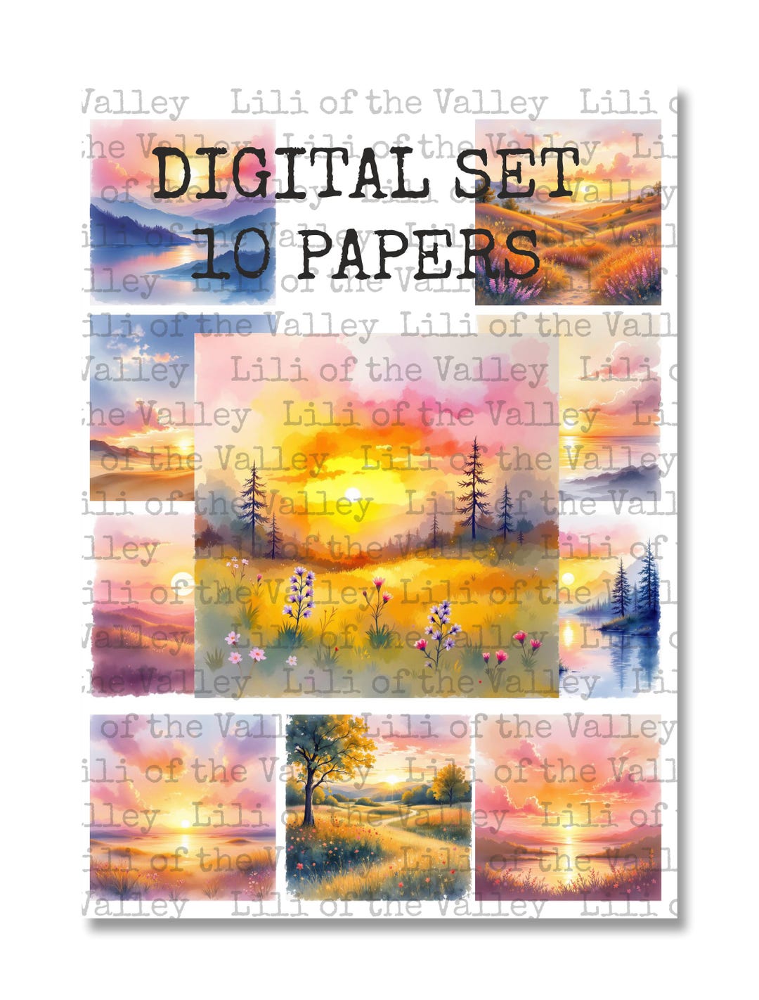 LOTV Digi Backing Paper Set - Sunset - Etsy UK